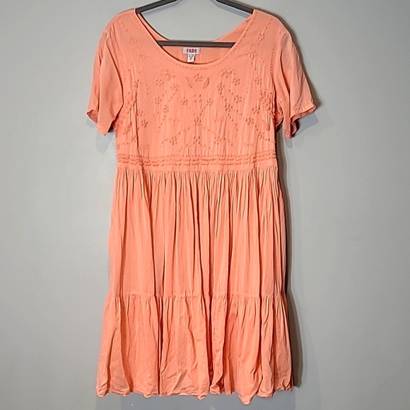 FADS | Dresses | Fads Vintage Tiered Cotton Blend Gauze Dress X Coral ...